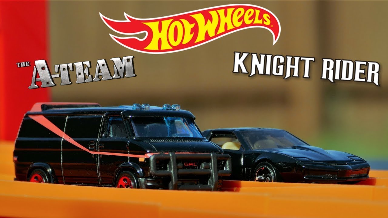 Hot Wheels Knight Rider KITT vs The A Team Van fun race - YouTube