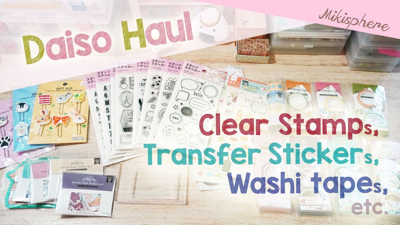 Daiso Haul | Clear Stamps + Transfer Stickers + Soft Clip Review ...