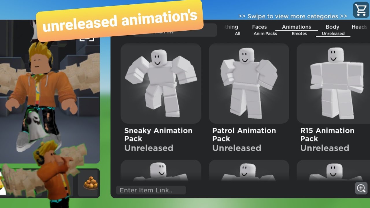 roblox unreleased animations - YouTube