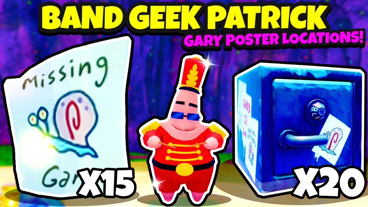 Band Geek Patrick MORPH! (ALL 15 LOCATIONS!) | Roblox SpongeBob ...