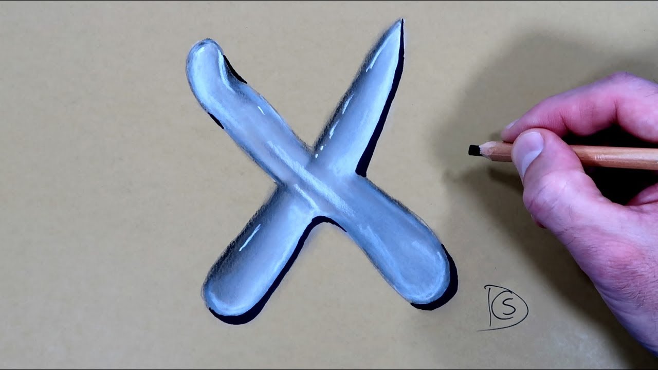How to Draw a Letter X in Water With Dry Pastel pencils - YouTube