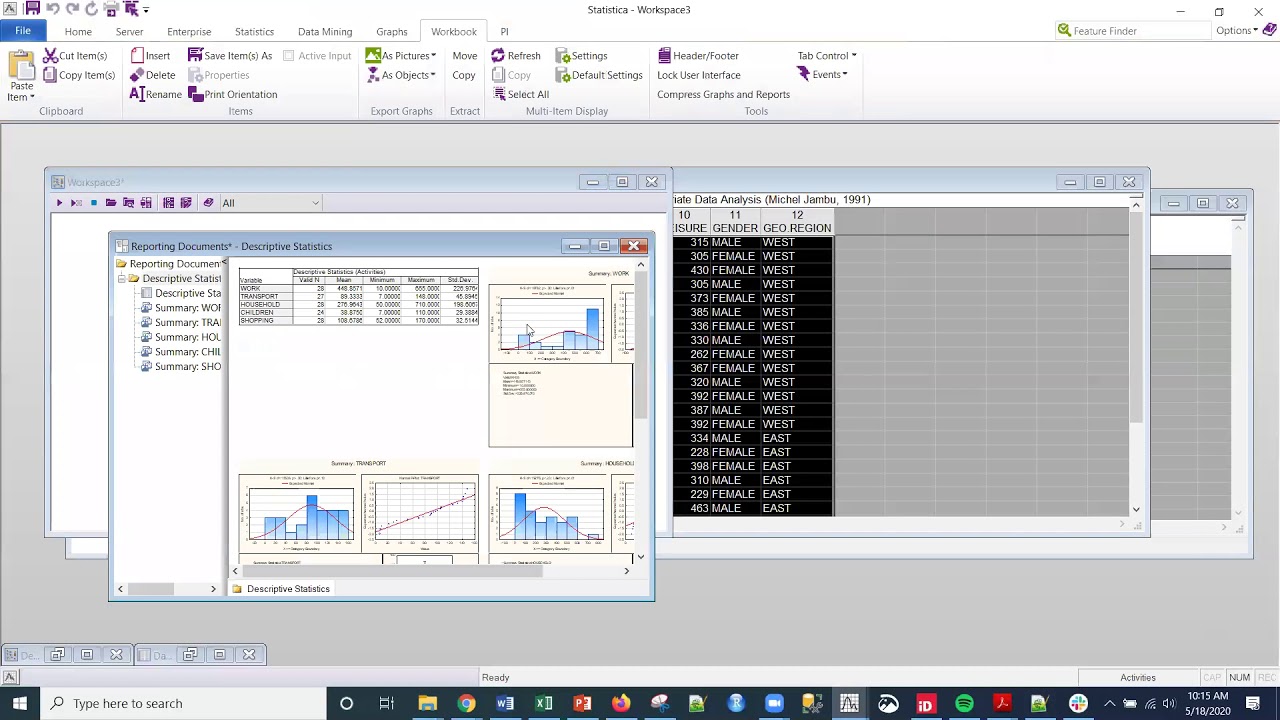 S90 Statistica, Summary Statistics and Chaining Together Output in ...