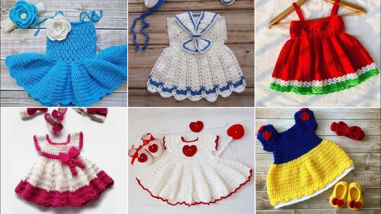 Different New Collection || knitting Handmade Baby Frocks - Trendy ...