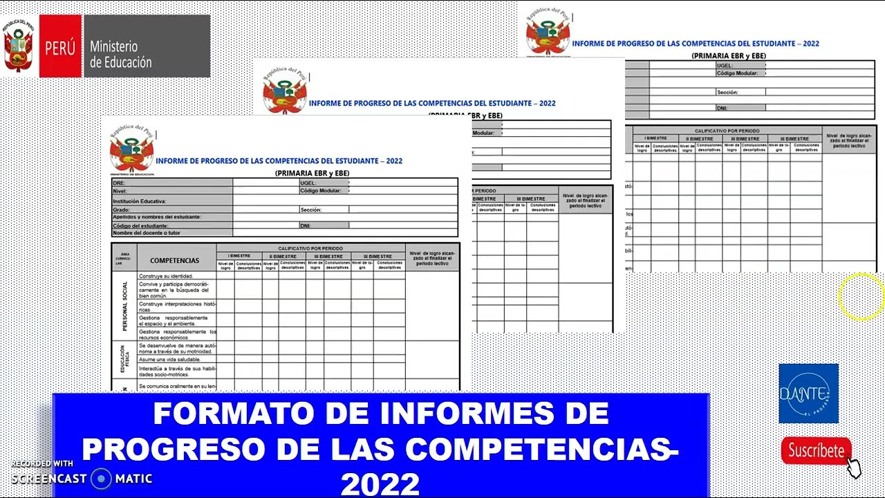 INFORME DE PROGRESO DE LAS COMPETENCIAS-2022 PRIMARIA - YouTube