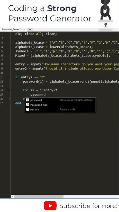 Random password generator in MATLAB! - YouTube