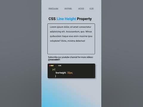 CSS Tips and Tricks: Line Height Property #css #coding #shorts #webdesign #cssshorts #html # ...