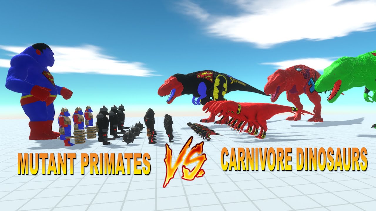 CARNIVORE DINOSAURS VS MUTANT PRIMATES ANIMAL REVOLT BATTLE SIMULATOR ...