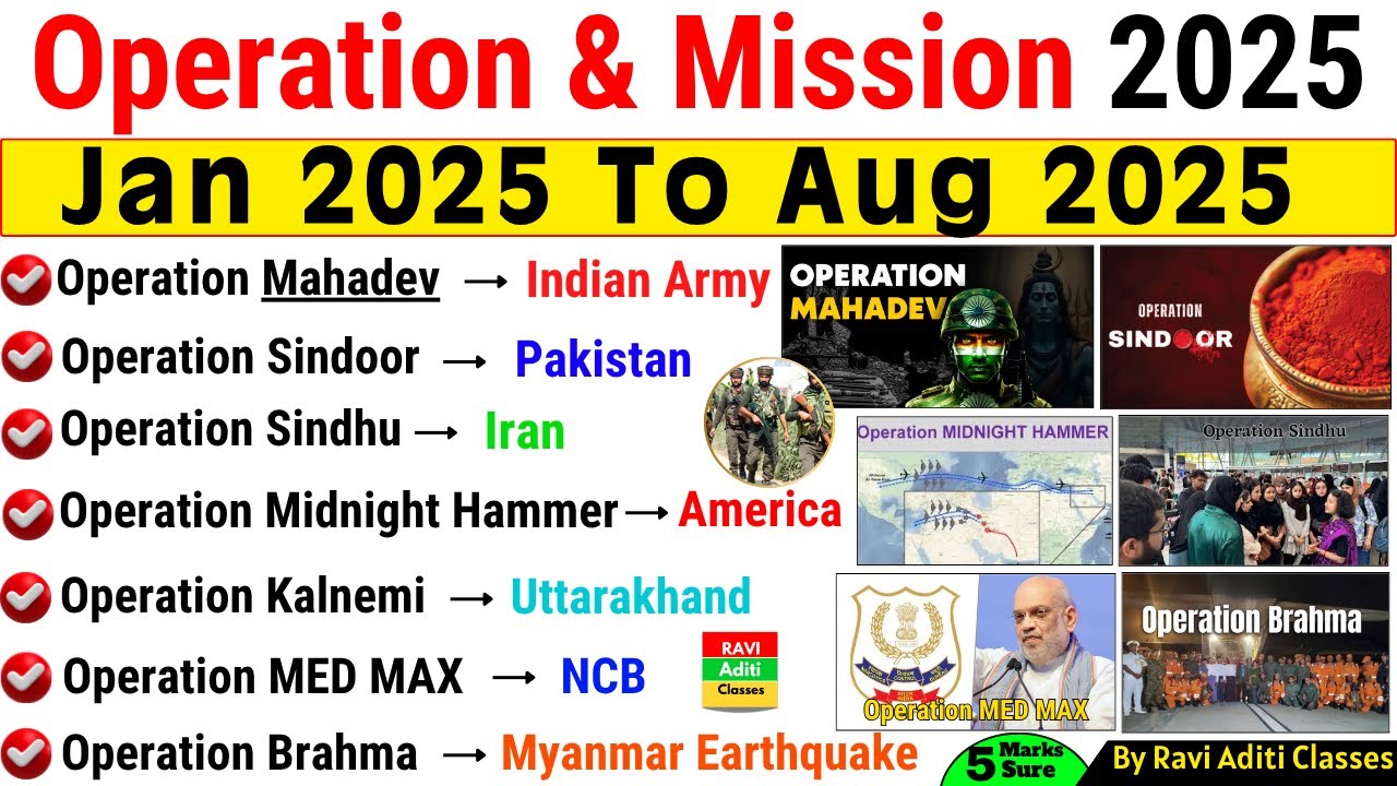 Operation and Mission 2025 | Important Current Affairs 2025 | Operation ...
