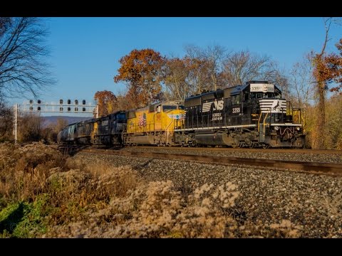 Norfolk Southern SD40-2 #3359 leads Ethanol train 64E; 11-18-16 - YouTube