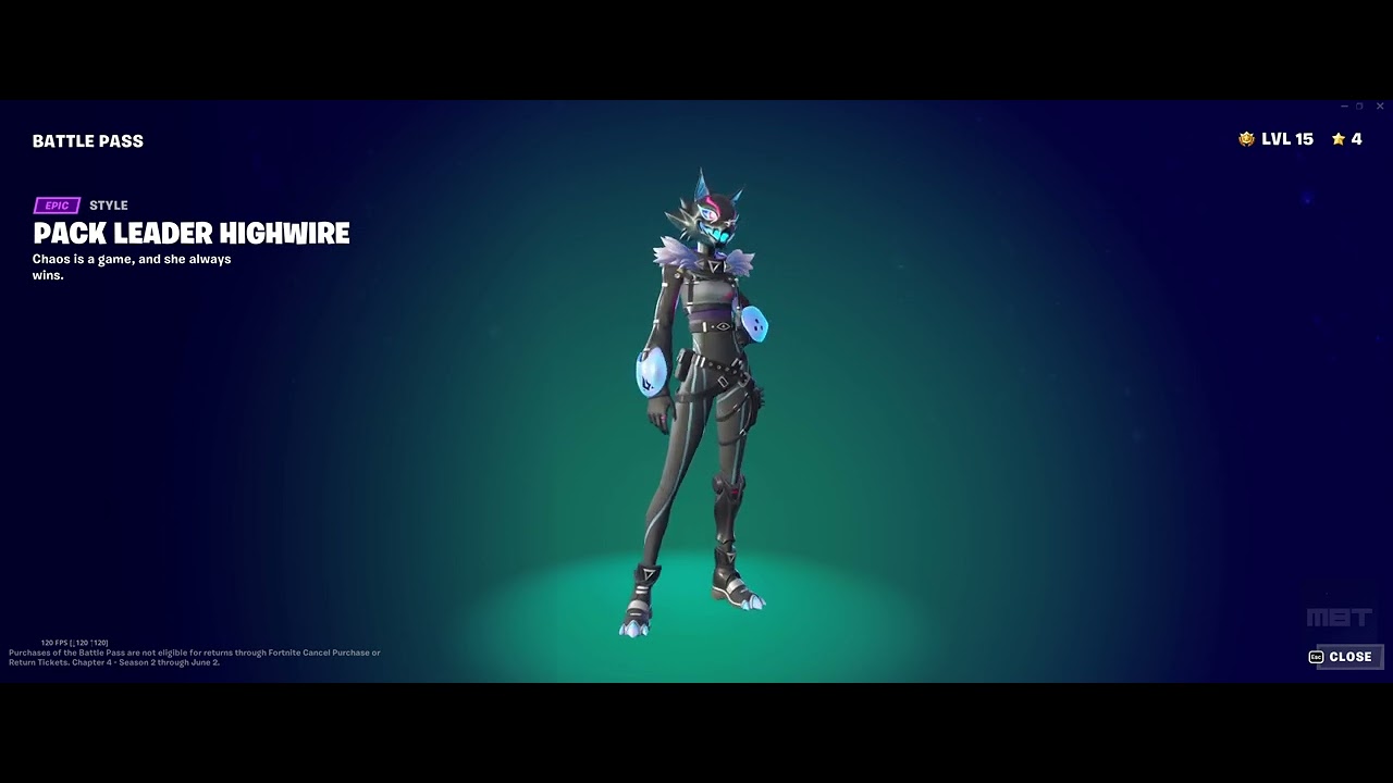 [SHOWCASE] FORTNITE BATTLE PASS REWARDS: PACK LEADER HIGHWIRE - YouTube