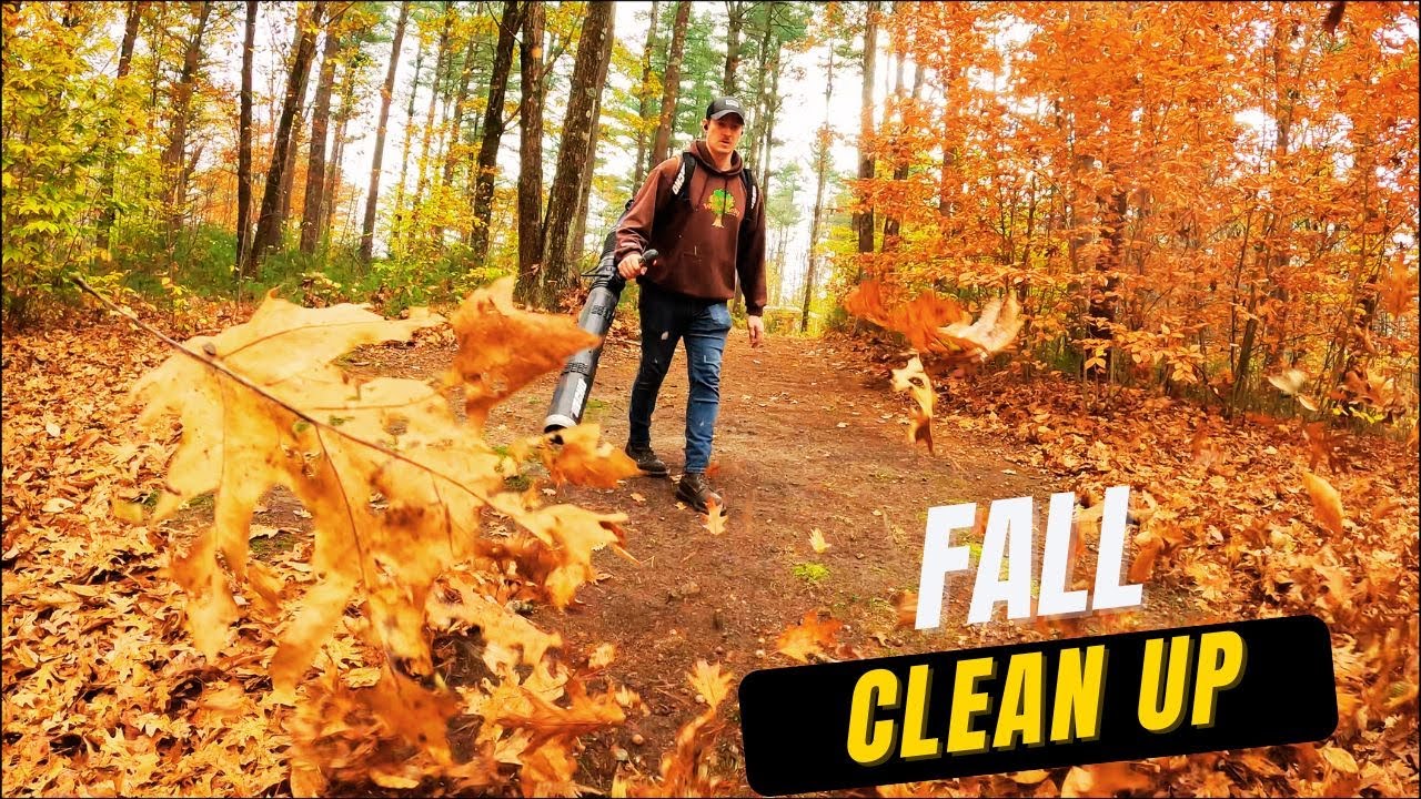 Fall clean up, leaf blowing. - YouTube