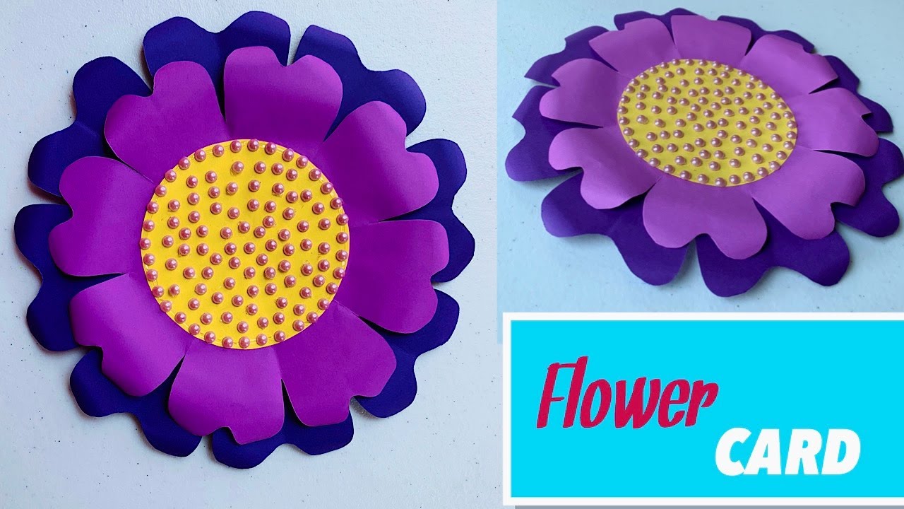How To Make Beautiful Paper Flower Card Very Easy DIY YouTube How To Make Beautiful Paper Flower Card Very Easy DIY YouTube