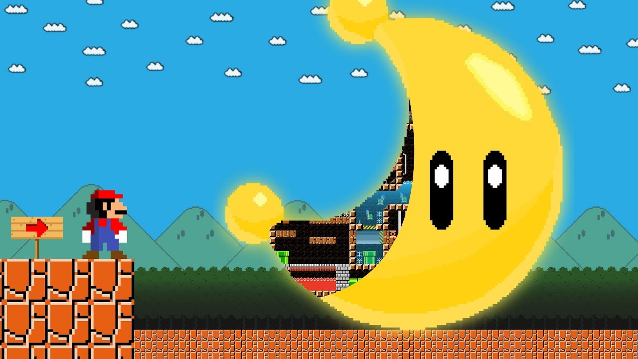 Can Mario through the Moon Maze in Super Mario Bros. ? - YouTube
