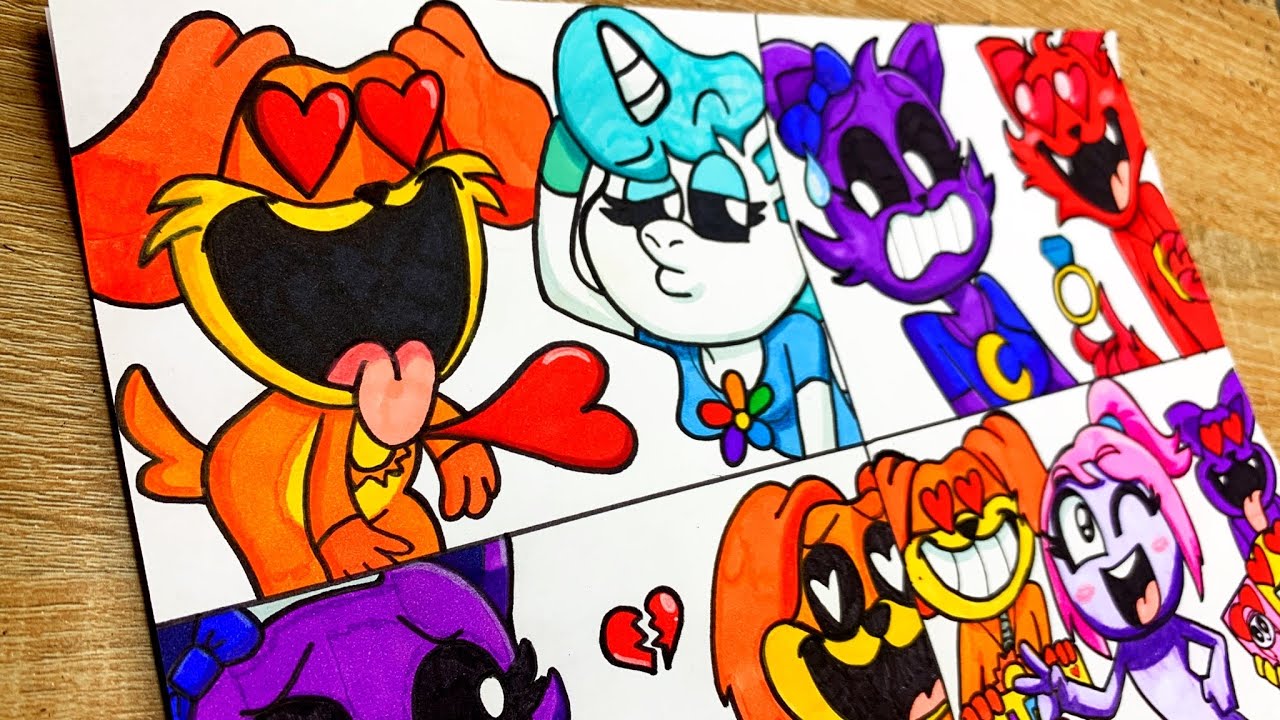 Drawing Love Couples Compilation | Poppy Playtime 4 | Smiling Critters ...