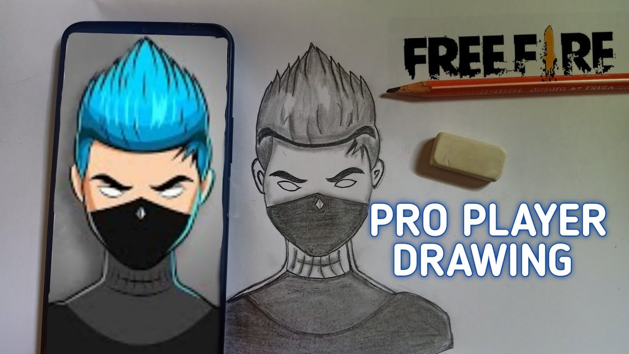 HOW TO DRAW FREE FIRE DRAWING || PRO PLAYER DRAWING || GARENAFREE FIRE ...