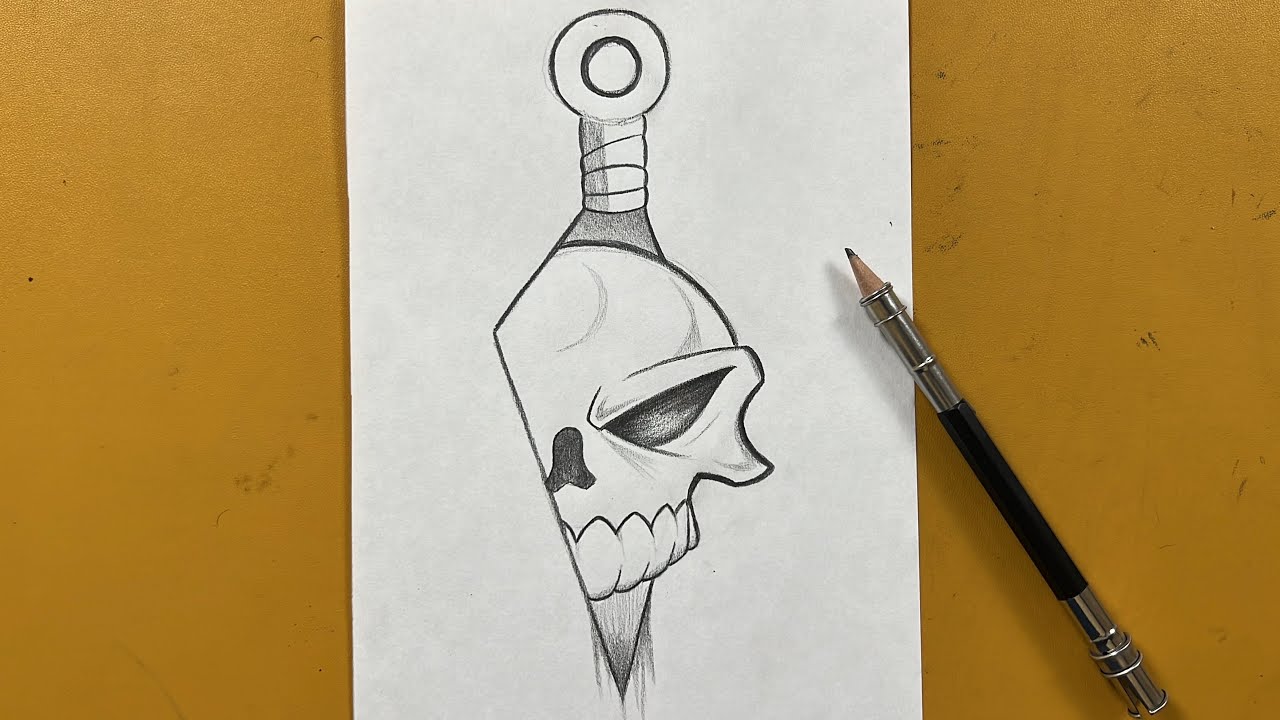 Easy sketch | How to draw a skull easy step-by-step - YouTube