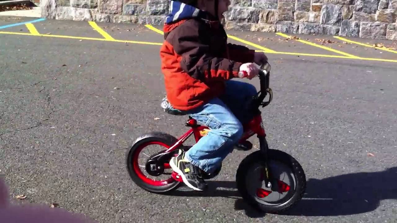 Hunter's first time with the GyroWheel (GyroBike) - YouTube