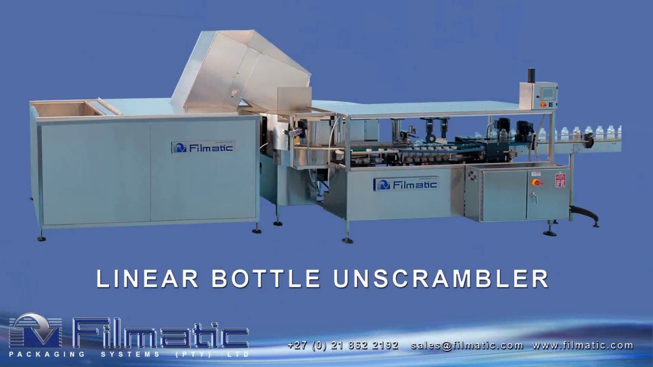 Bottle unscrambler - Filmatic Packaging Systems - YouTube