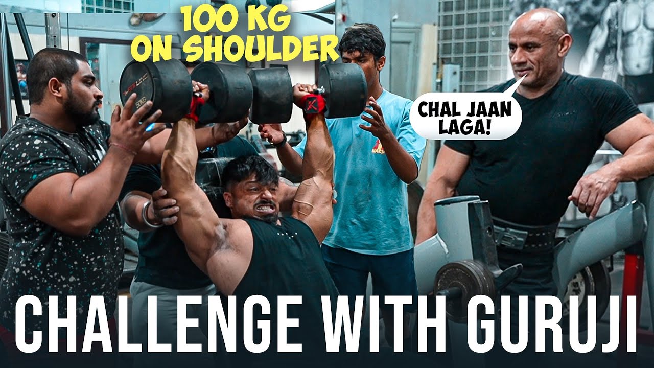 100 KG ON MY SHOULDER - Shoulder Press Challenge By Guruji 🔥 - YouTube