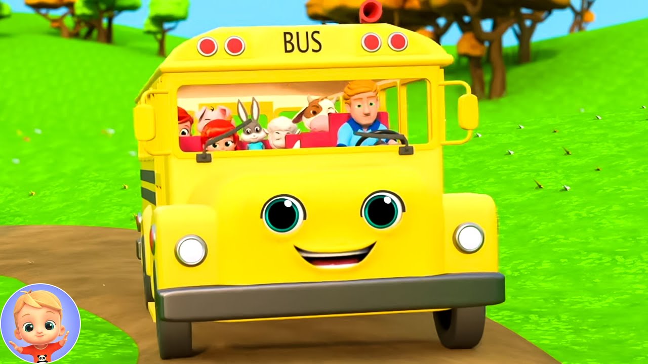 Wheels on the Bus Go Round and Round Nursery Rhymes & Songs for ...