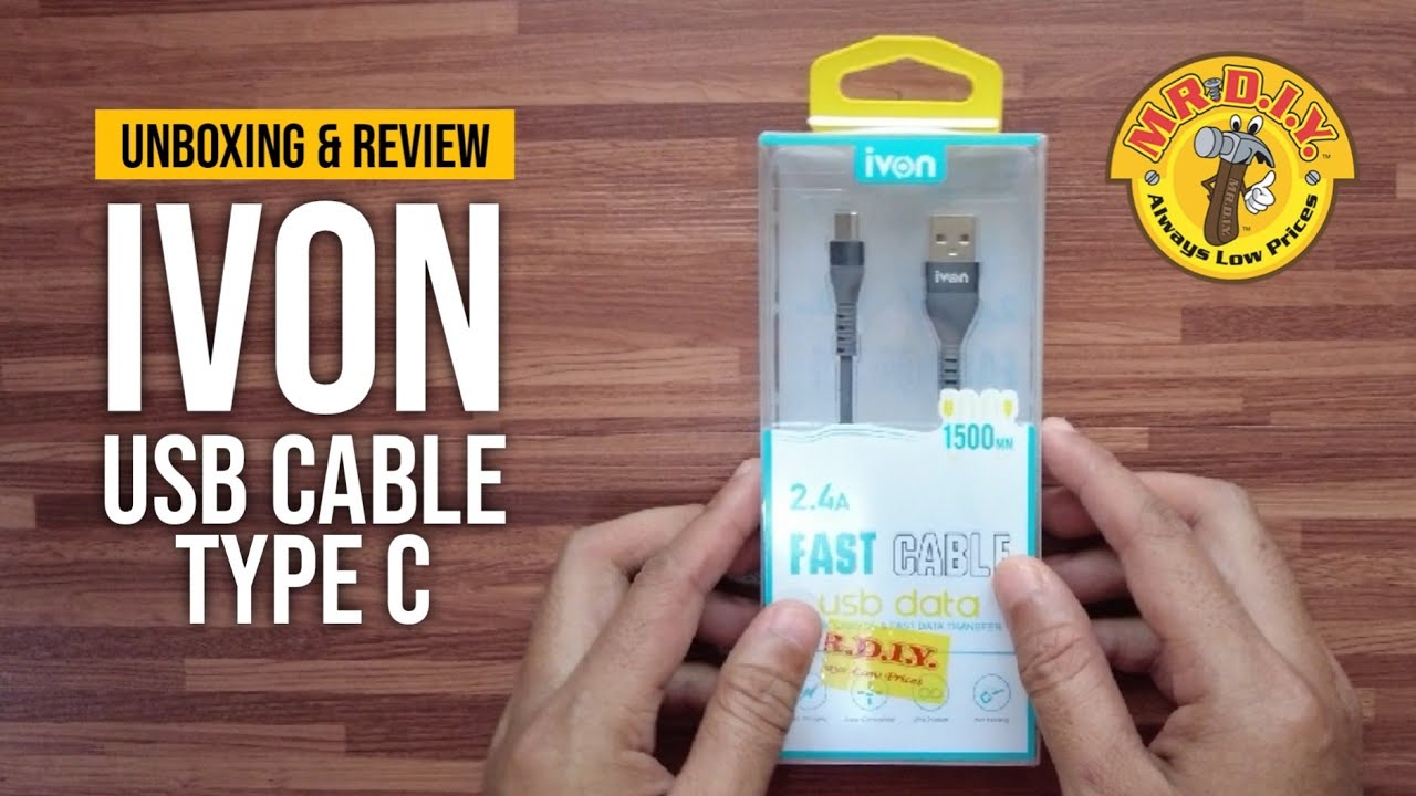Aku Beli USB Cable Type C jenama Ivon (Fast Charging) Mr. DIY - YouTube