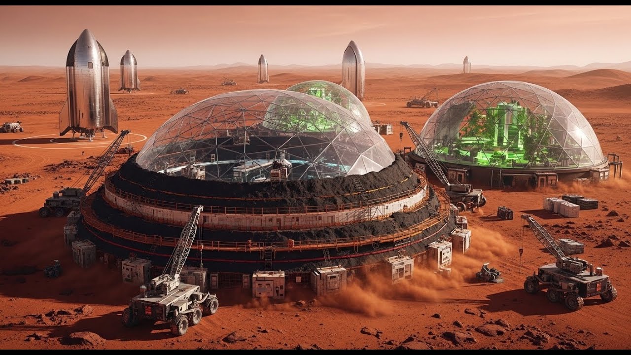 How SpaceX Will Build a City on Mars: Mars Domes & Radiation Shielding ...