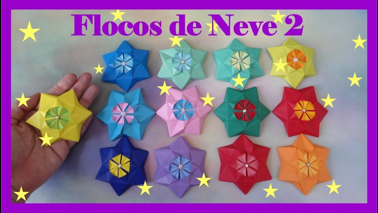FLOCO DE NEVE DE ORIGAMI - SNOWFLAKE 2 - YouTube
