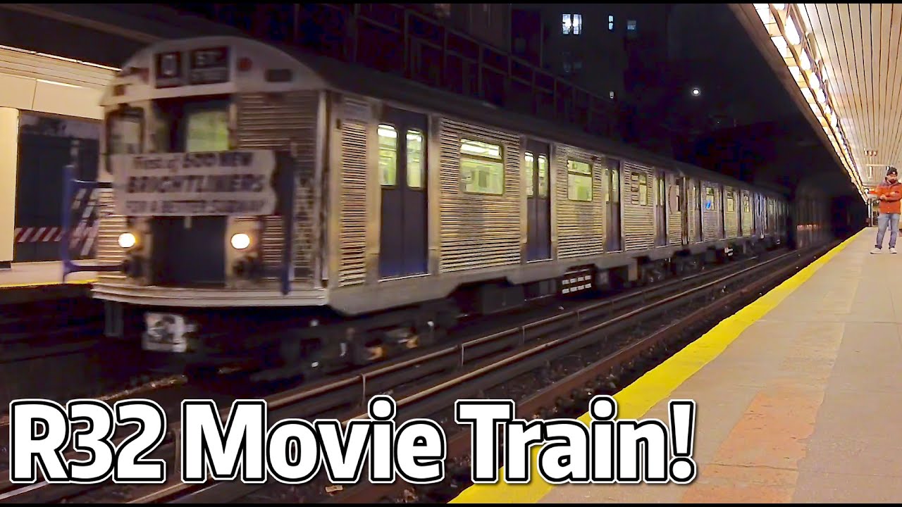 ⁴ᴷ⁶⁰ R32 Movie Train Deadheading on the N and Q Lines - YouTube