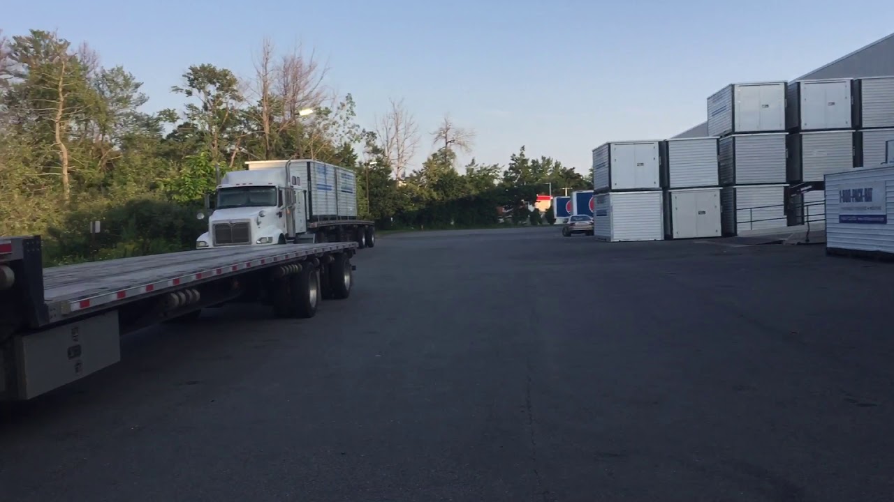 Loading step deck flatbed - YouTube