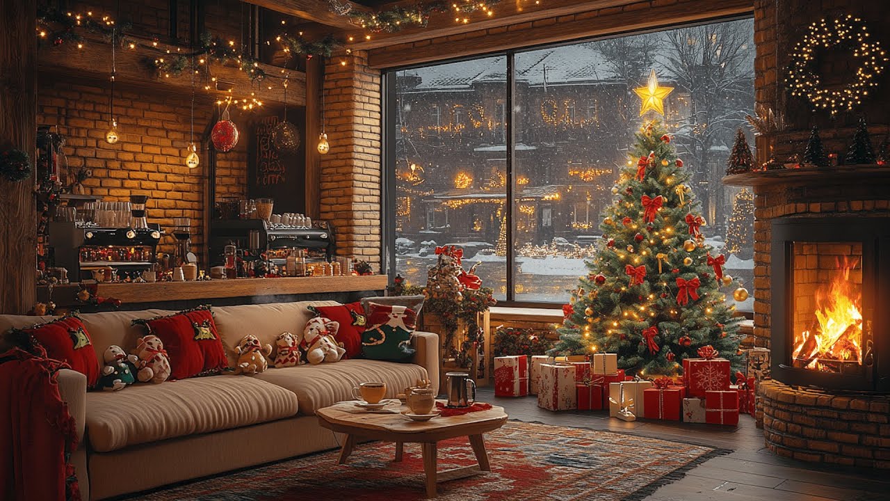 Soft Snowfall And Cozy Fireplace | A Serene Christmas Setting For ...