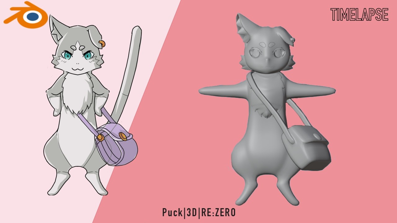 "Modelando a Puck de Re:Zero en Blender: ¡Timelapse 3D en 4 Minutos ...