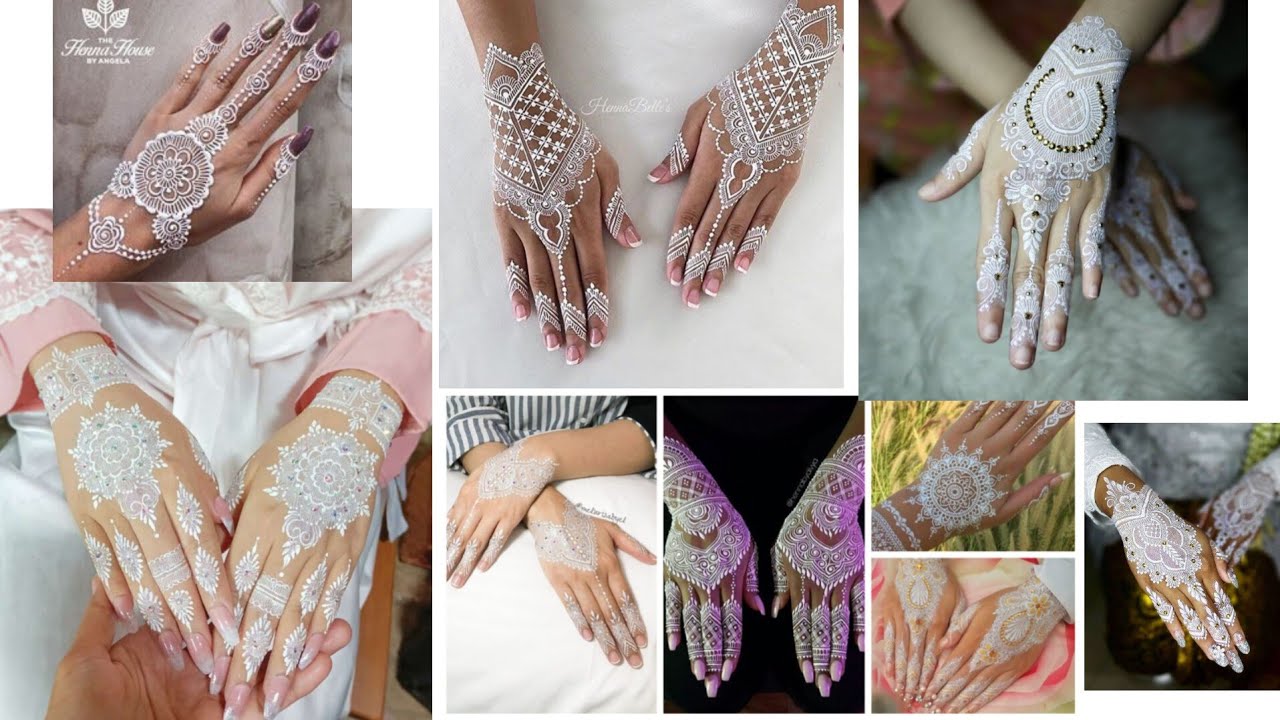 Beautiful white henna design // new gorgeous mehndi designs for eid ...