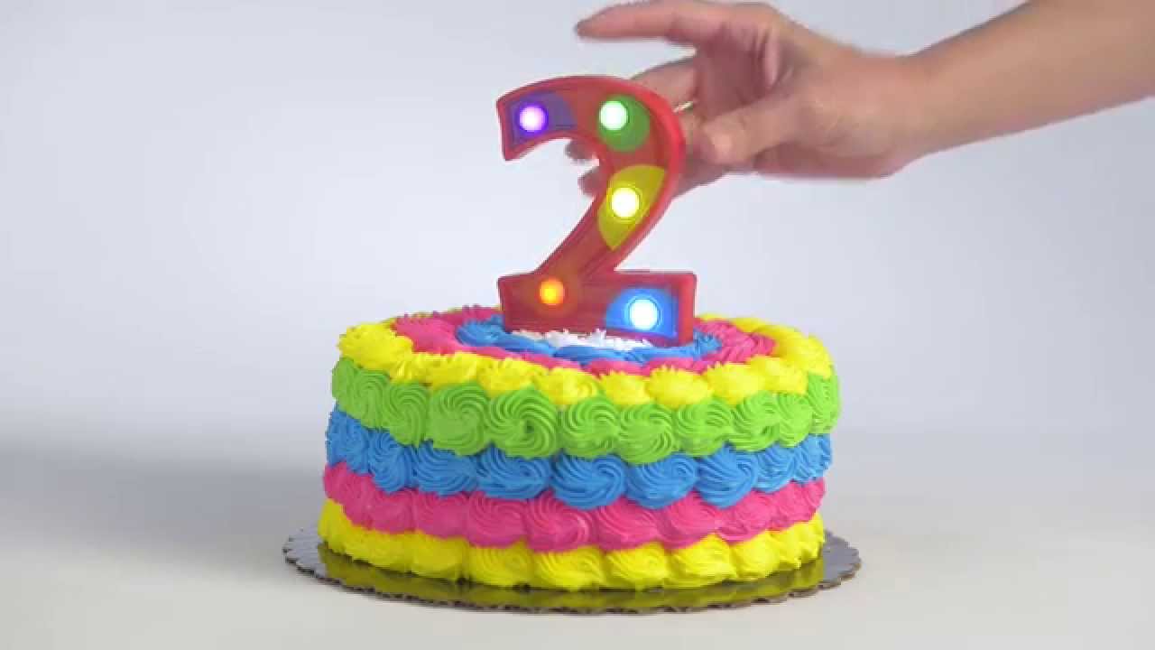 Flashing Number 2 Cake Decoration - YouTube