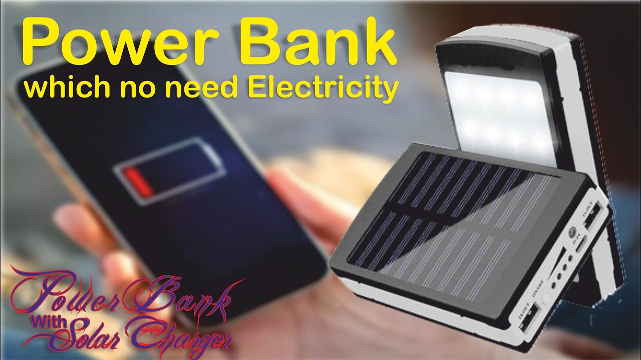 Solar Power bank with LED Light Torch and Solar Panel - YouTube