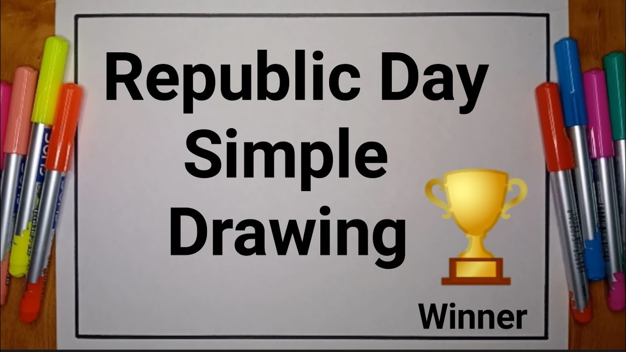 Republic Day Drawing Easy / How to Draw Happy Republic Day Poster Easy ...