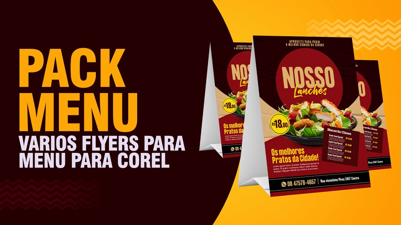 FLYERS PRA CARDÁPIOS TODOS EM COREL DRAW // COREL SNAKE - YouTube