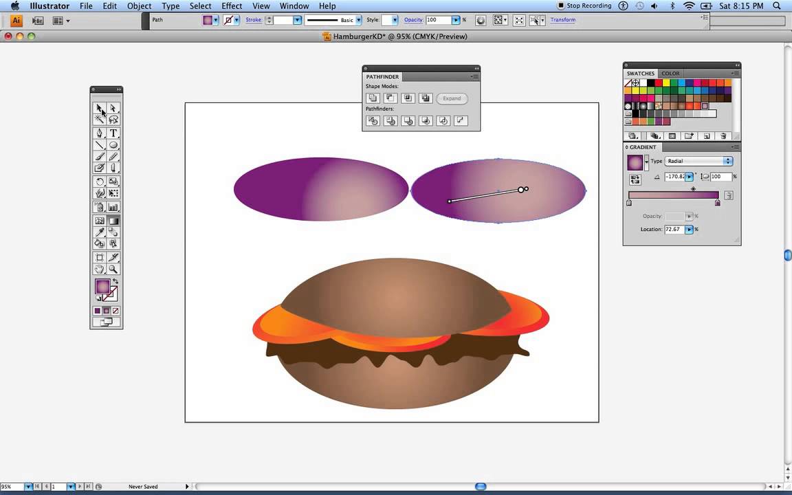 Build a burger -Illustrator - YouTube