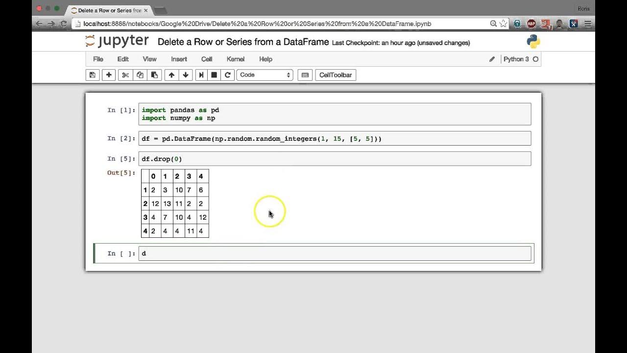 PANDAS TUTORIAL - Delete Rows or Series from a DataFrame - YouTube