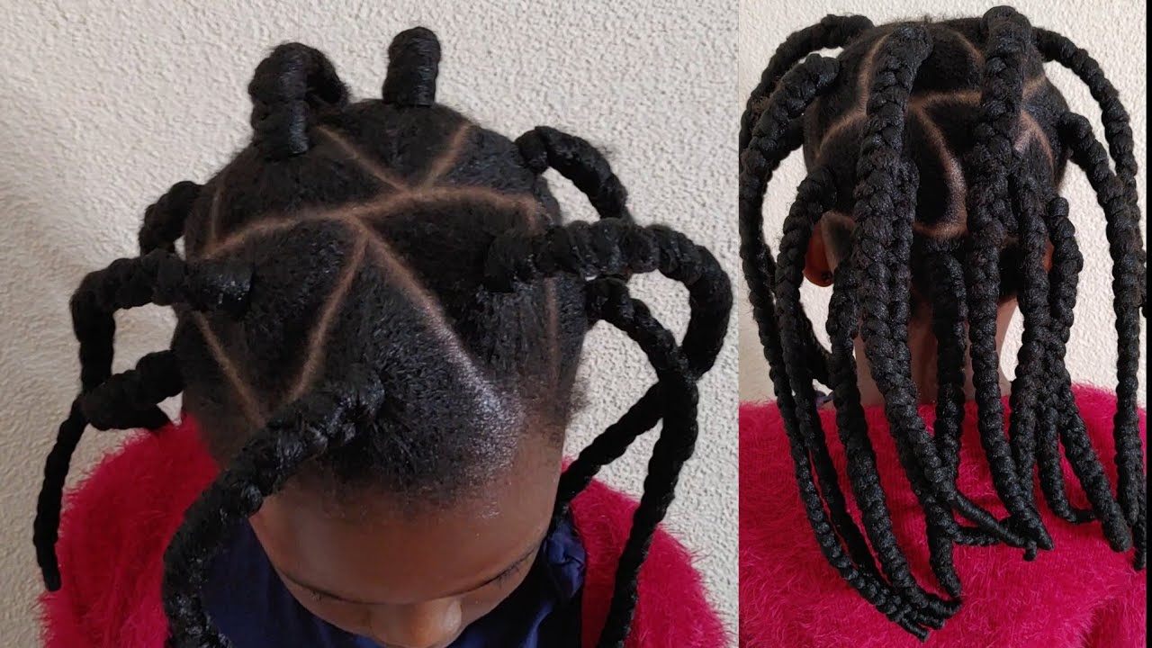 She Asked for Big Box Braids With Wool//DIY Big Yarn Box Braids #yarn # ...