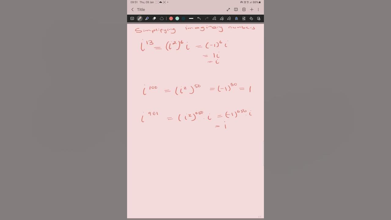 Simplifying imaginary numbers - YouTube