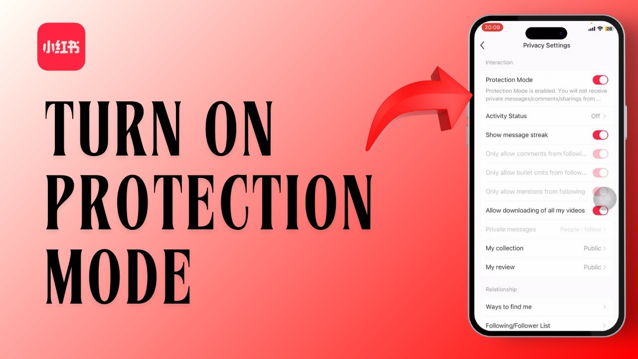 How To Turn On Protection Mode On REDnote App - YouTube