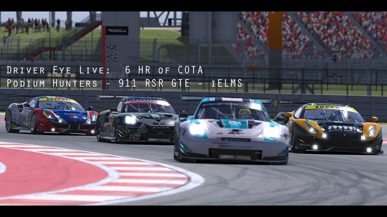 Driver Eye Live: 6 Hours of COTA - Podium Hunters - iELMS GTE - YouTube