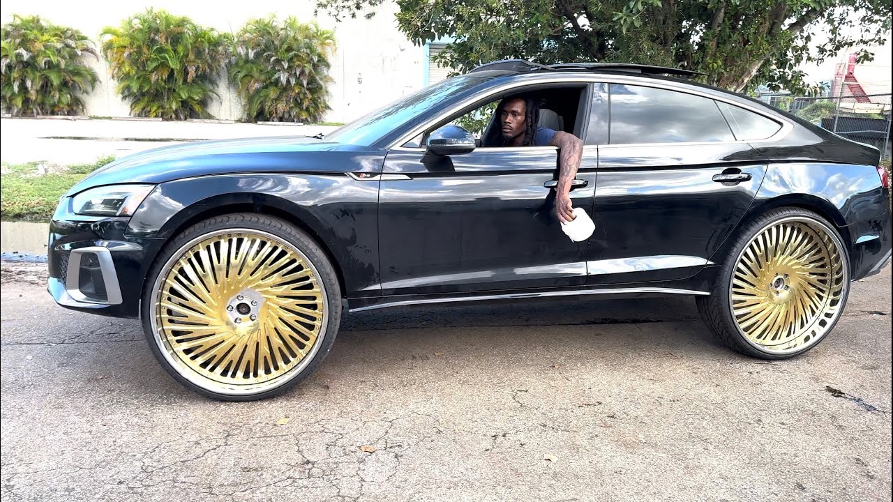 First in the World Audi IS5 Sportsback on Gold 28's Asantis - YouTube