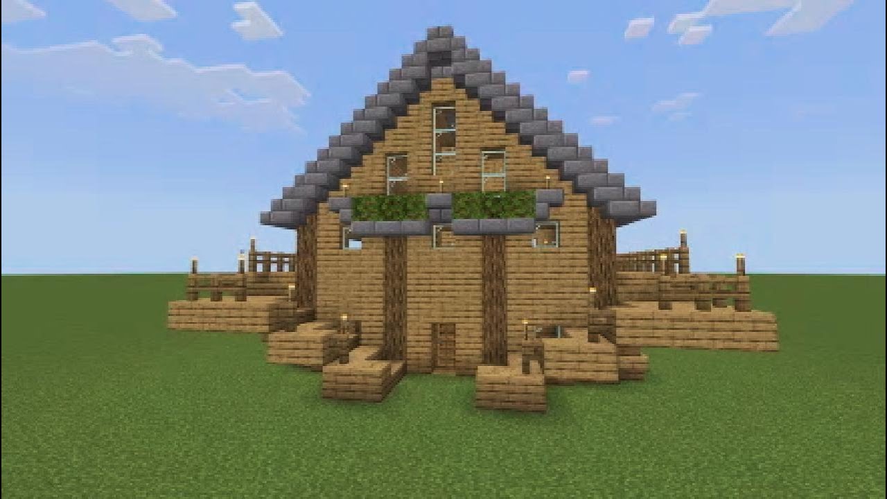 Minecraft: How To Build A Large Wooden Balcony House Tutorial (3 Floors ...