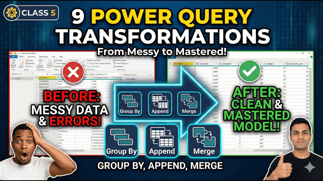 Top 9 Power Query Transformations Every Data Analyst Must Know (Class 5 ...