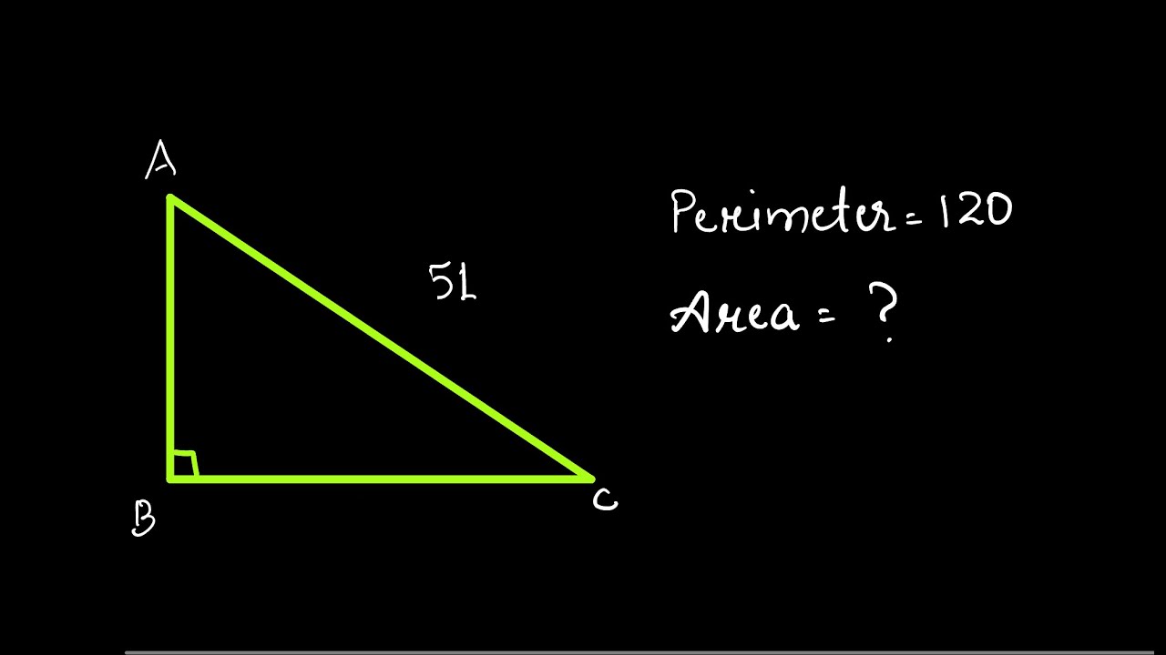 Find the area of the triangle using perimeter - YouTube
