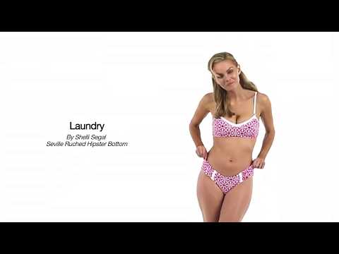 Laundry By Shelli Segal Seville Ruched Hipster Bikini Bottom | SwimOutlet.com