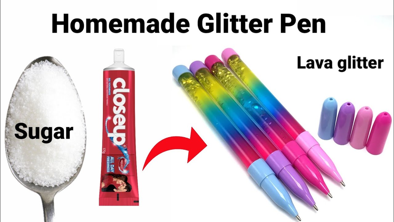 How to make Unicorn Liquid Pen/Lava Glitter Pen/How to make Glitter pen ...