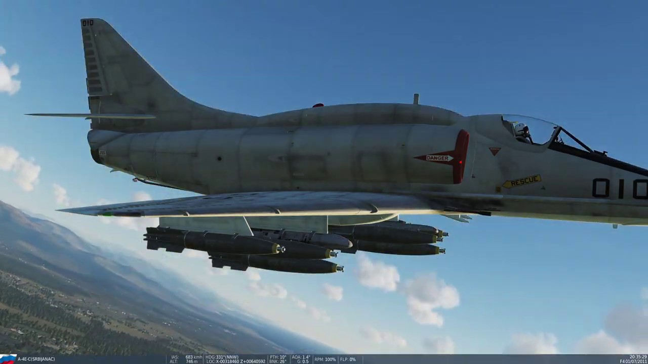 DCS A4E-C Skyhawk Snake eyes drop in slow mo - YouTube