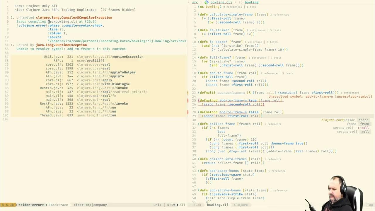Clojure Bowling Refactoring special - YouTube